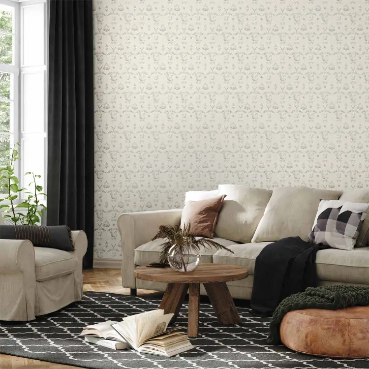 Wallpaper Pears, cherries and raspberries - a delicate outline of fruit ...