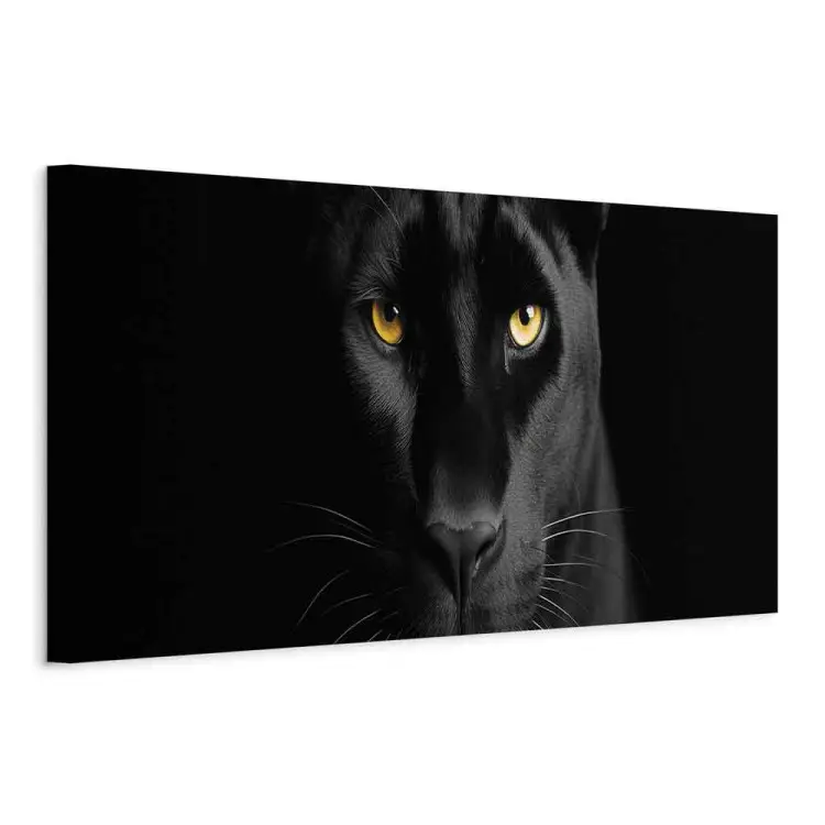Art Print Black panther - a crouching wild animal ready to jump - bimago
