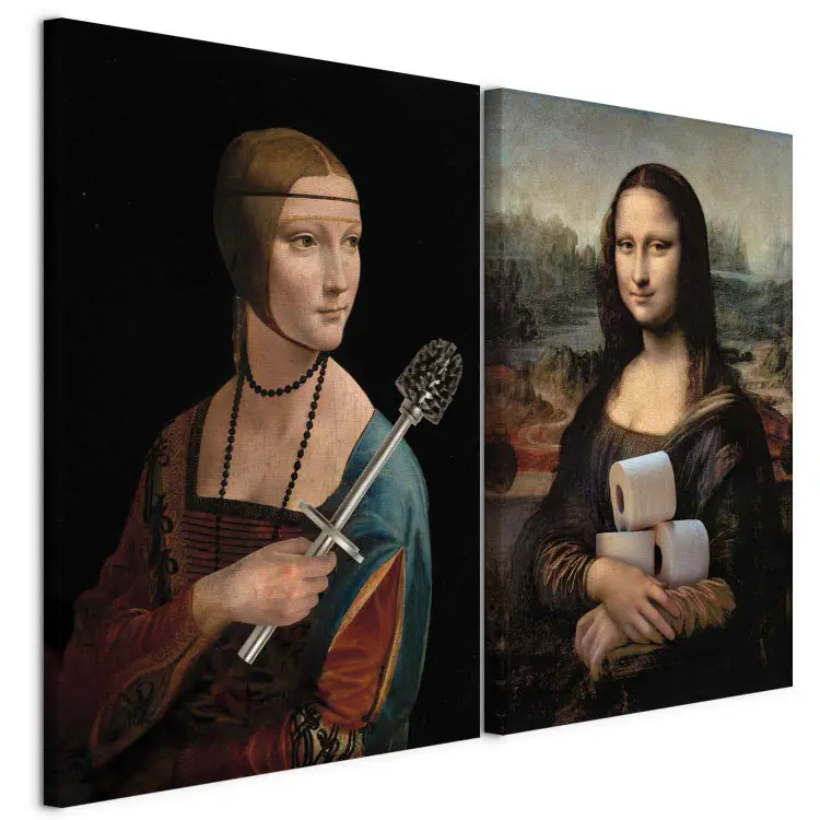 Canvas Painting Painting Jokes - Famous Paintings with a Funny Paper ...