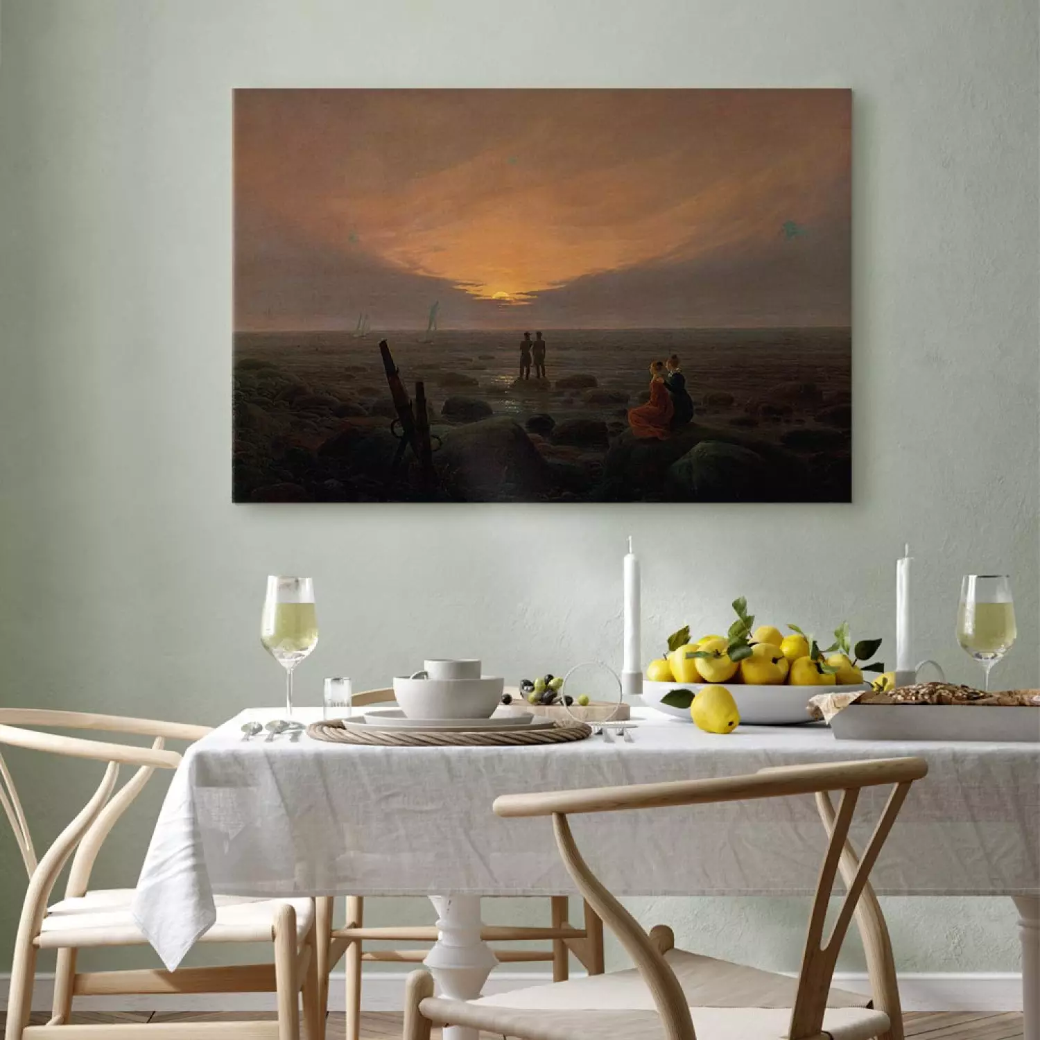 caspar david friedrich moonrise over the sea