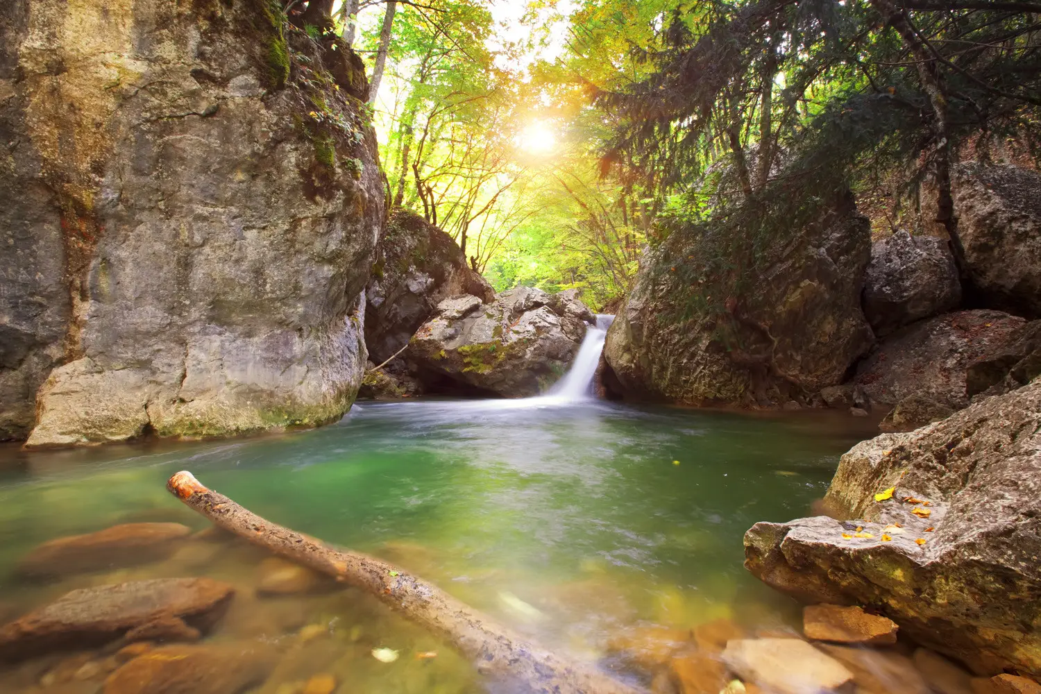 Mountain Waterfall River