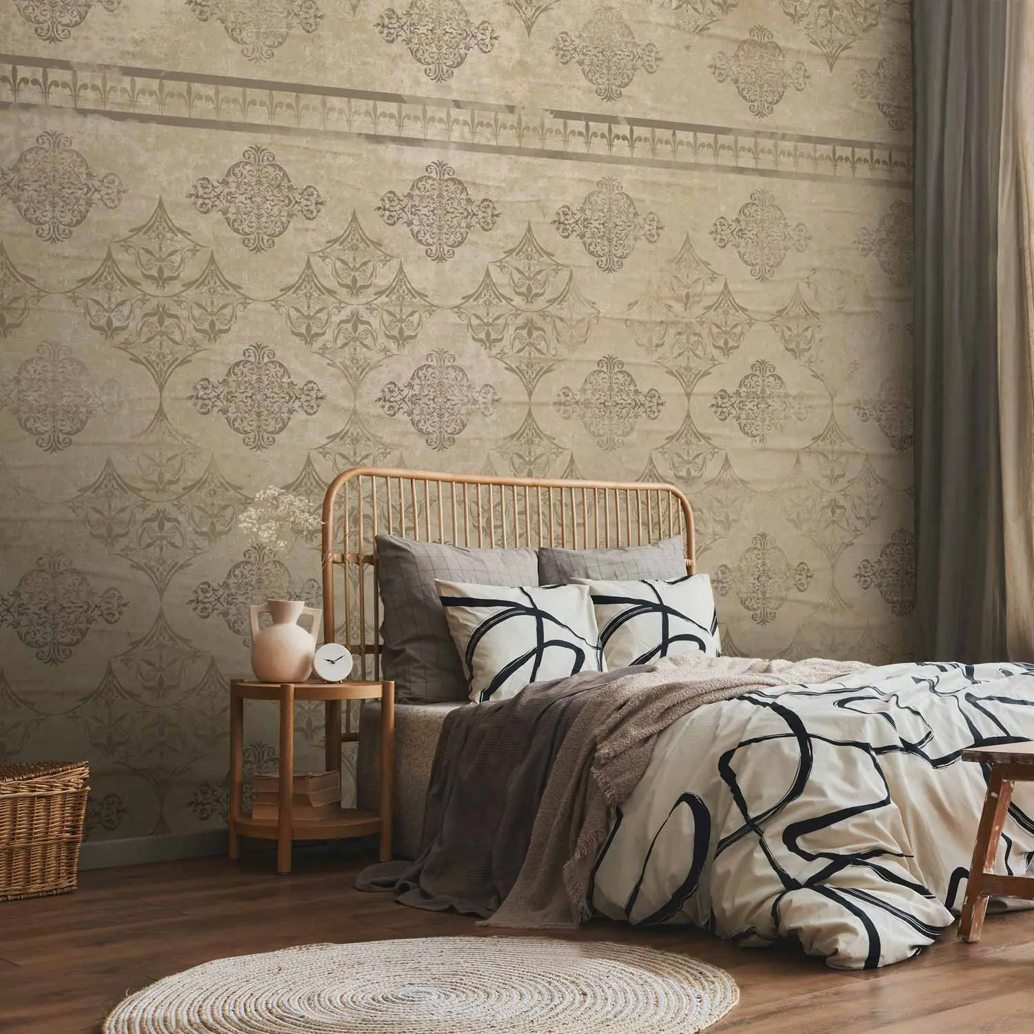 Baroque Wallpapers Baroque Bead Platinum Wallpaper