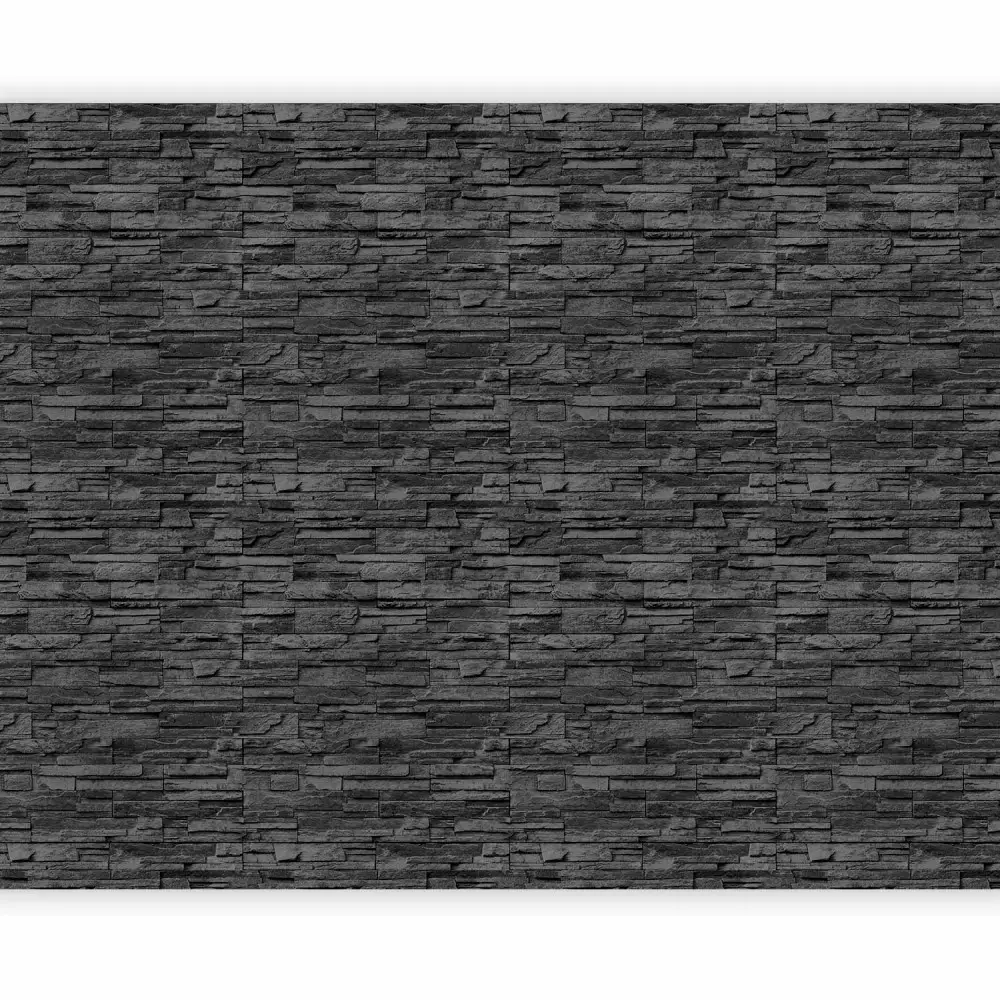 Wall Mural Graphite Stone 3D Effect - Background with Graphite Brick ...