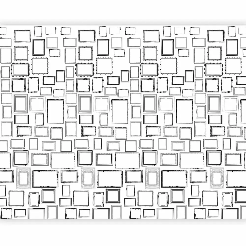 Photo Wallpaper Create Your Own Space - Background with empty frames ...