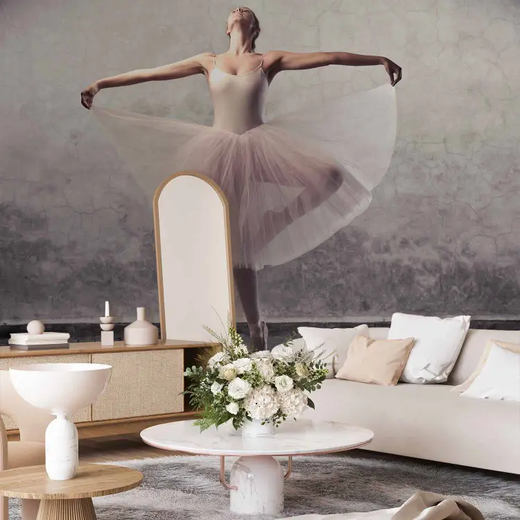 Wall Mural Ballet - Poetry Without Words - Dancer in Spotlight on a ...