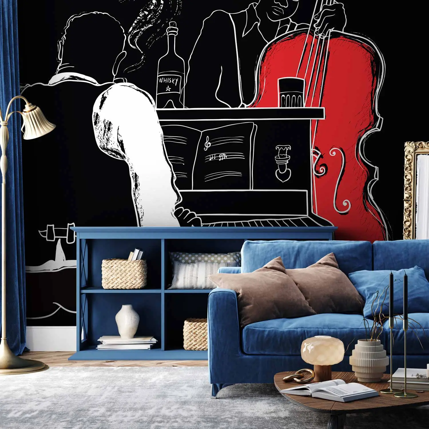 Jazz Band Wallpaper Mural Poster Stylish Jazz Band Playing Music On