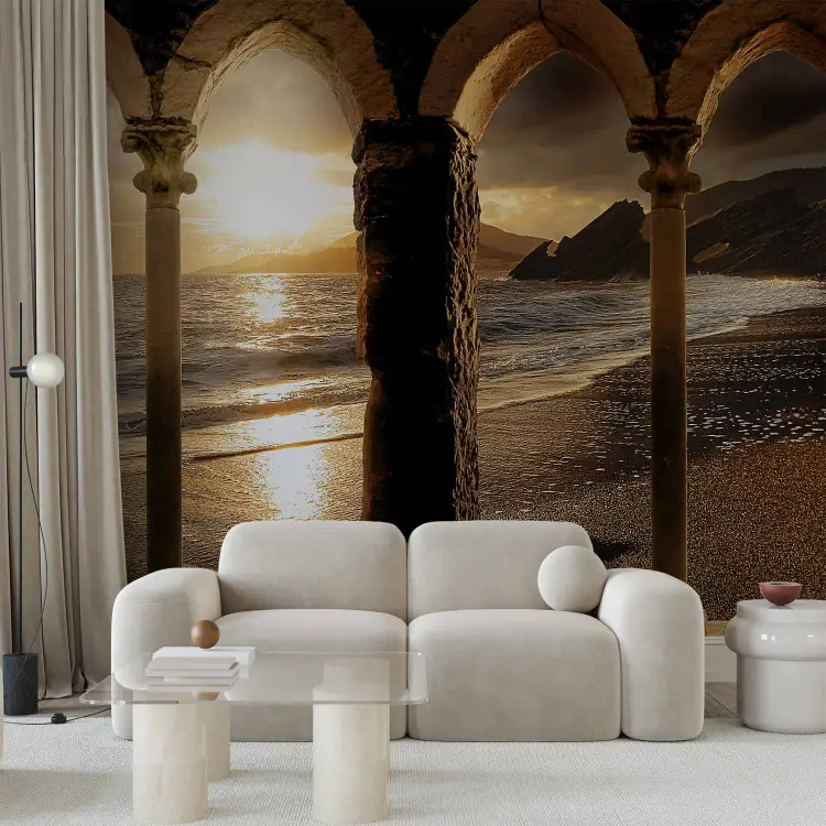Wall Mural Architecture by the Sea - Landscape of the sea and beach ...