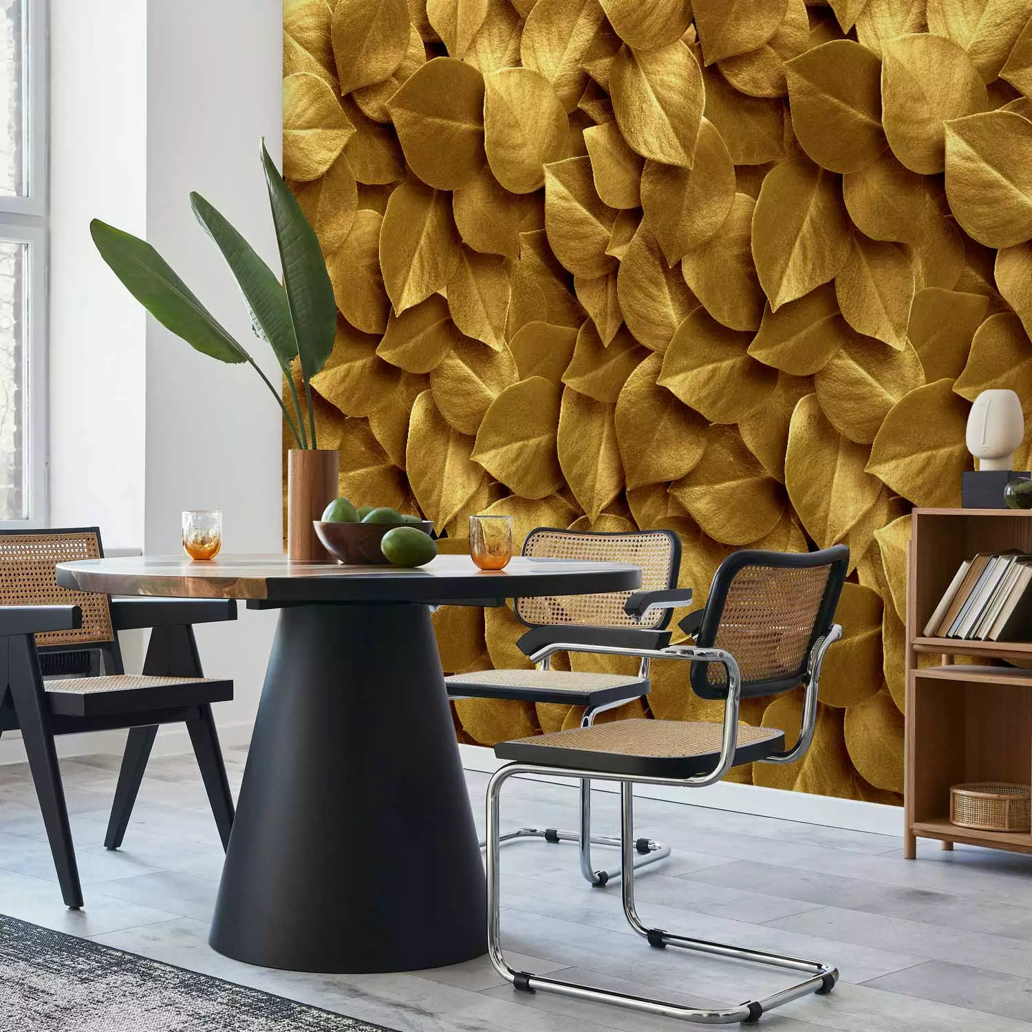 gold leaf tree wallpaper