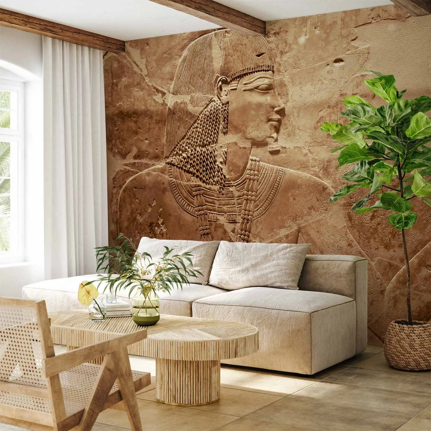 Egyptian Wall Painting Faux Stone Ancient Egypt Pharaoh Abstract Art