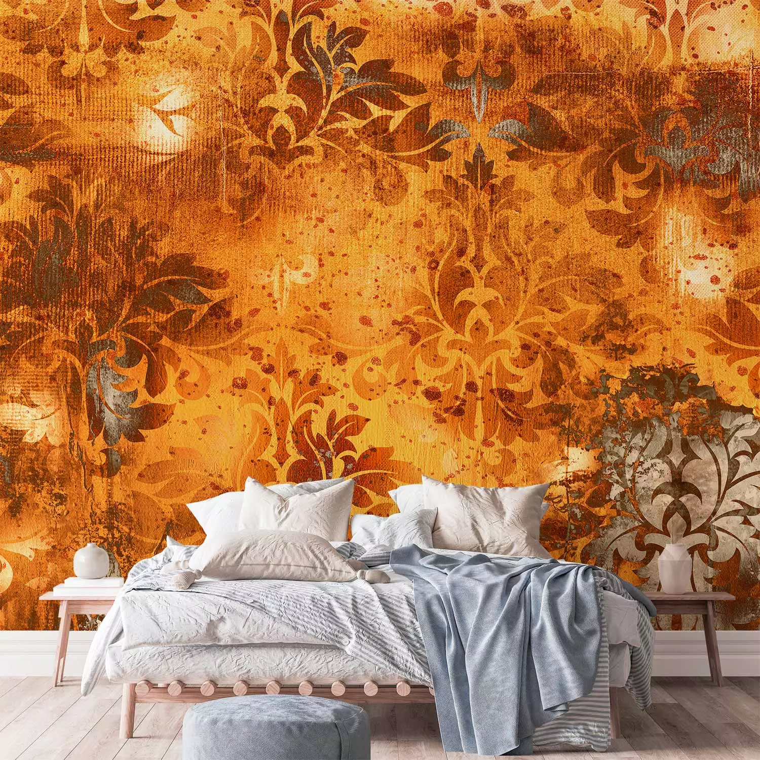 orange background wall design