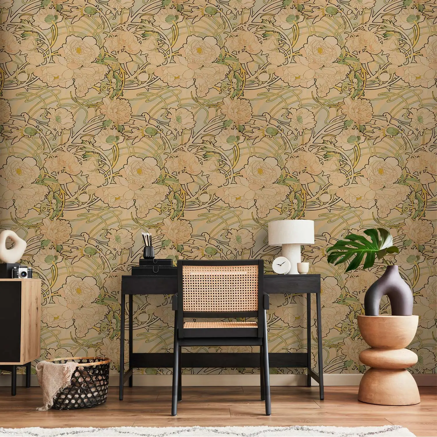 Art Deco Floral Wallpaper