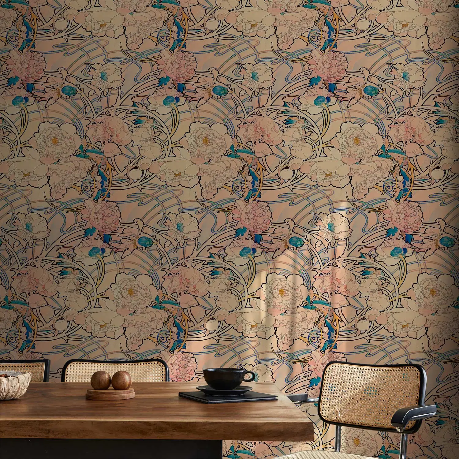 Art Deco Floral Wallpaper