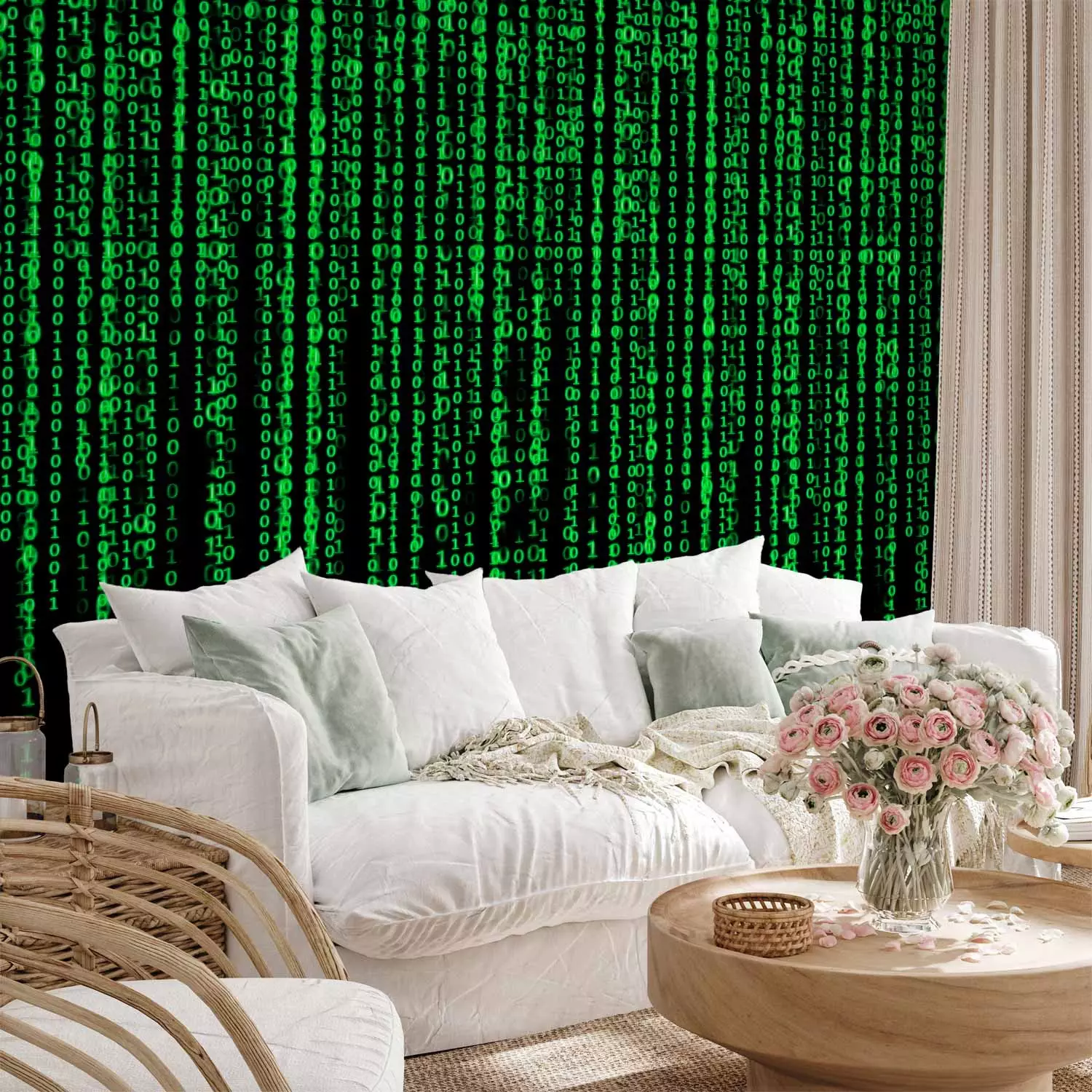 matrix green numbers background