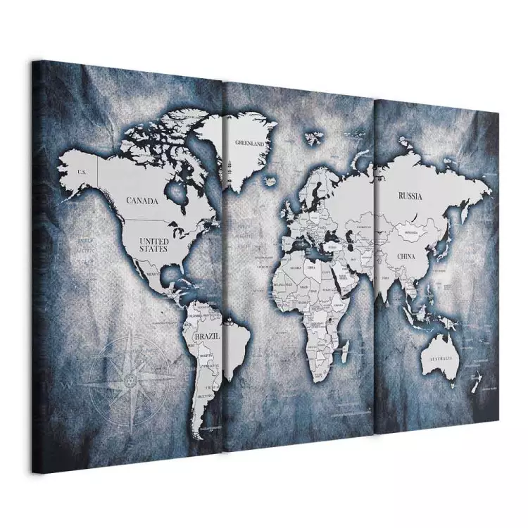 Canvas Art World Map: Ink Triptych - bimago