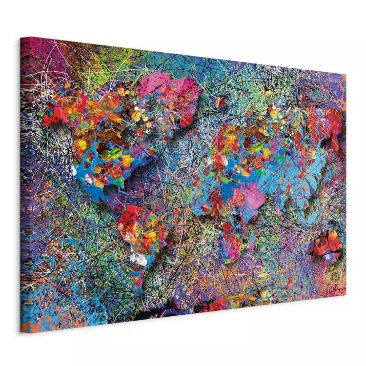 Canvas Art Map: Jackson Pollock inspiration - bimago