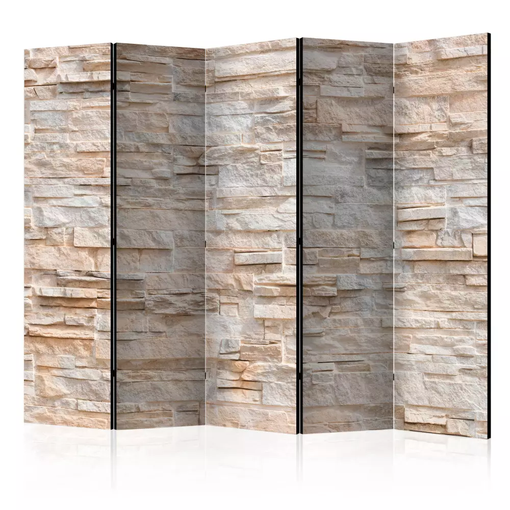 Room Divider Screen Stone Refinement II - stone texture of beige brick ...