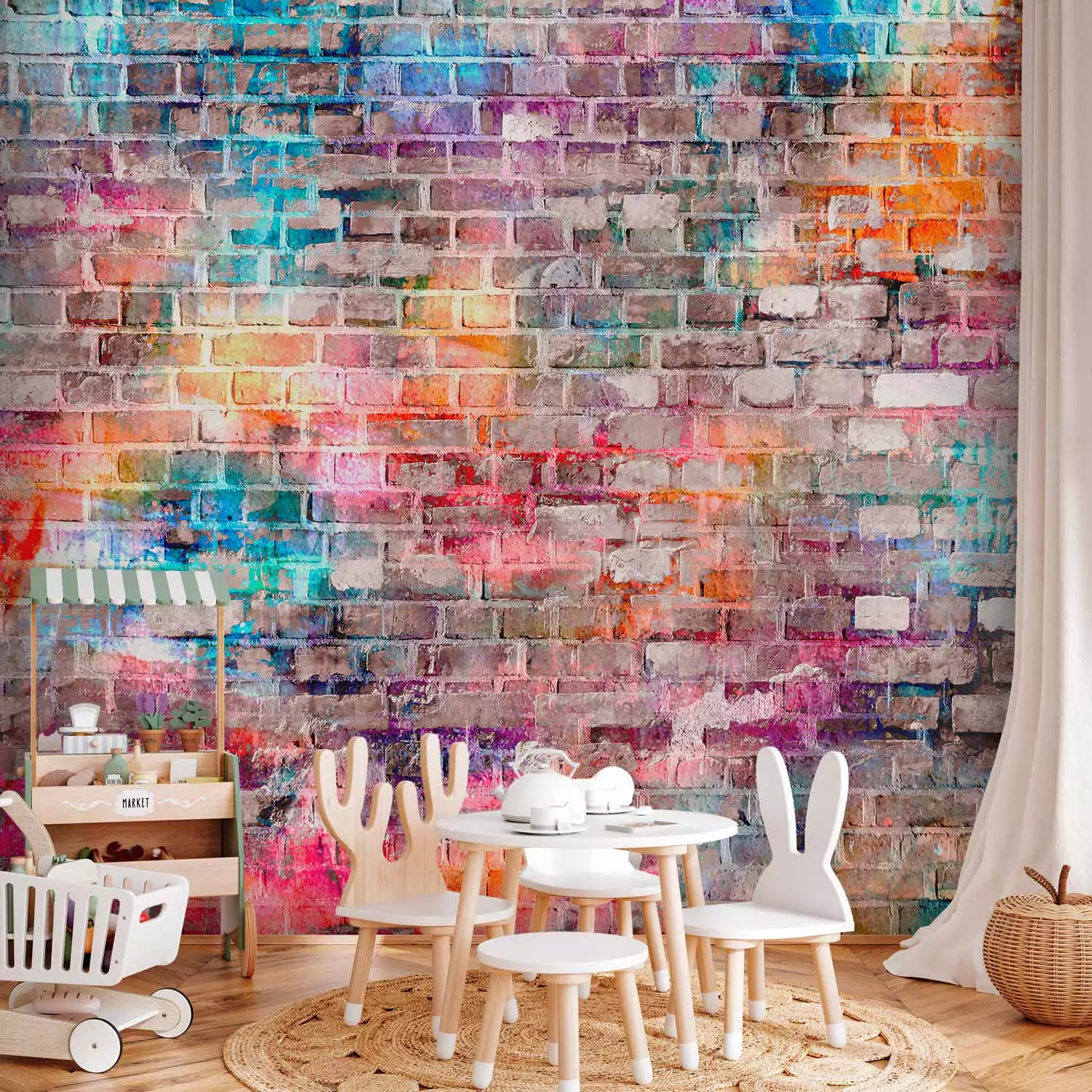 colourful patterned wallpaper