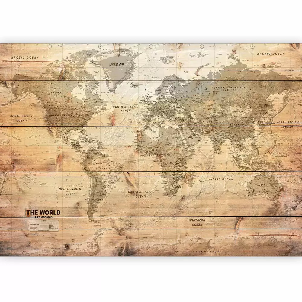 Wall Mural Map on Boards - bimago
